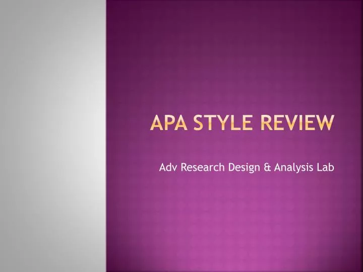 PPT - APA Style Review PowerPoint Presentation, free download - ID:2459578