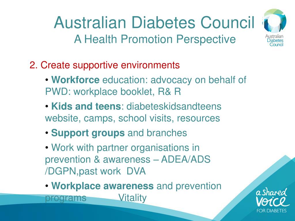 PPT - Australian Diabetes Council A Health Promotion Perspective ...