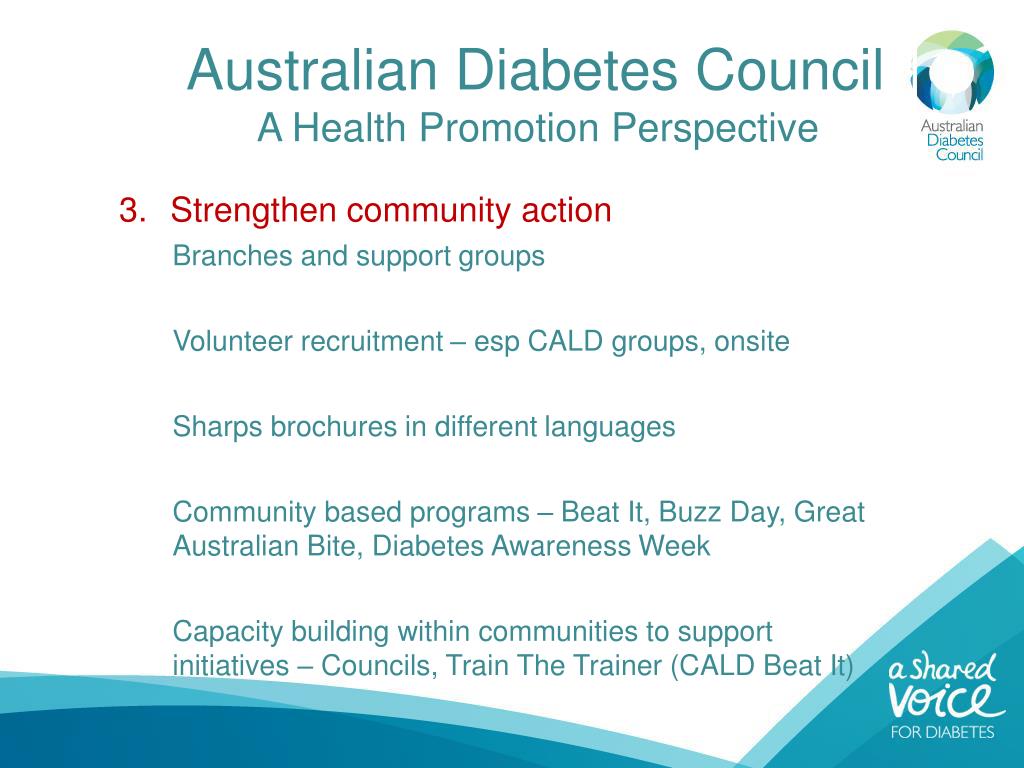 PPT - Australian Diabetes Council A Health Promotion Perspective ...