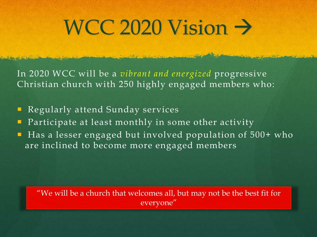PPT - WCC 2020 Vision: Strategic Plan PowerPoint Presentation, free ...