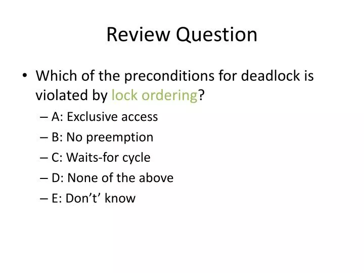 PPT - Review Question PowerPoint Presentation, free download - ID:2460544