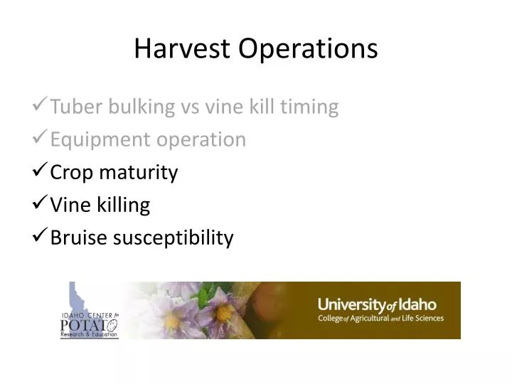PPT - Harvest Operations PowerPoint Presentation, free download - ID ...