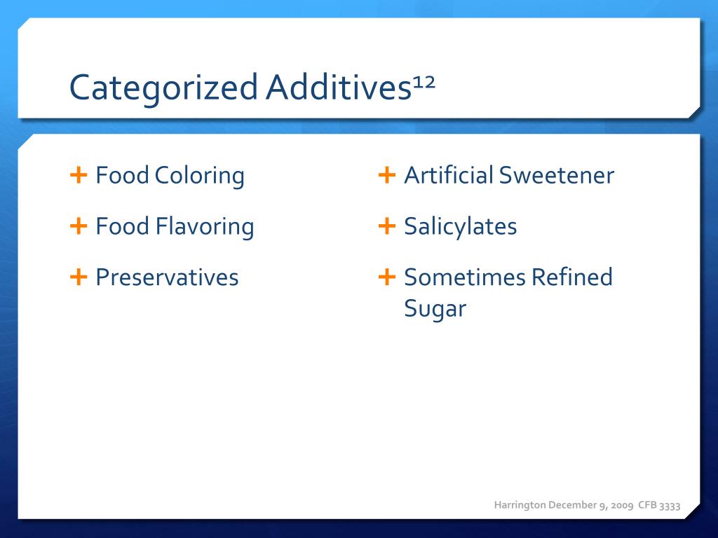 PPT - Foods that Deceive: Food Additives and Their Role in the Feingold ...