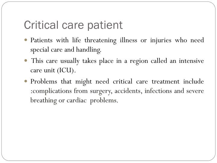 PPT - Critical care unit PowerPoint Presentation - ID:2462829