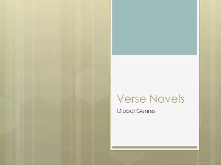 PPT - Verse Novels PowerPoint Presentation, free download - ID:2462962