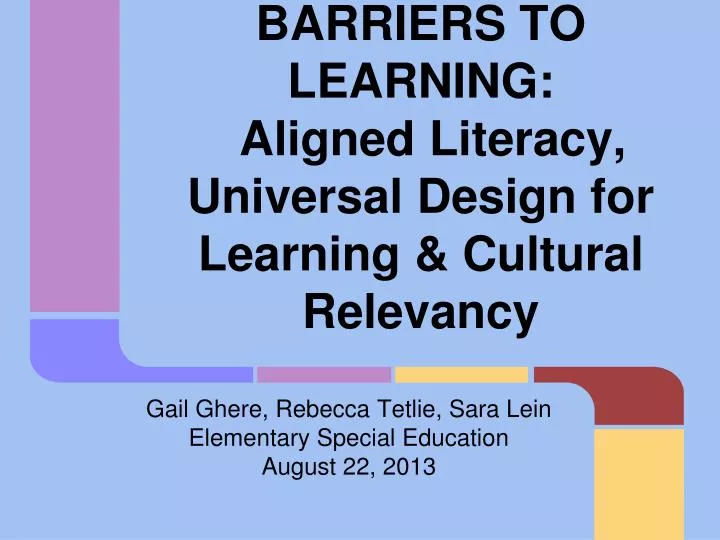 PPT - REMOVING BARRIERS TO LEARNING: PowerPoint Presentation, free ... PPT - REMOVING BARRIERS TO LEARNING: PowerPoint Presentation, free ...
