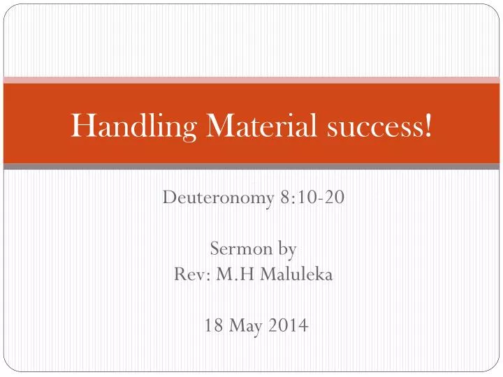 PPT - Handling Material success ! PowerPoint Presentation, free ...