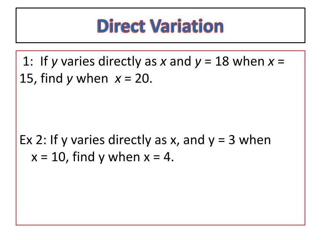 Ppt Direct Inverse And Joint Variation Powerpoint Presentation Free