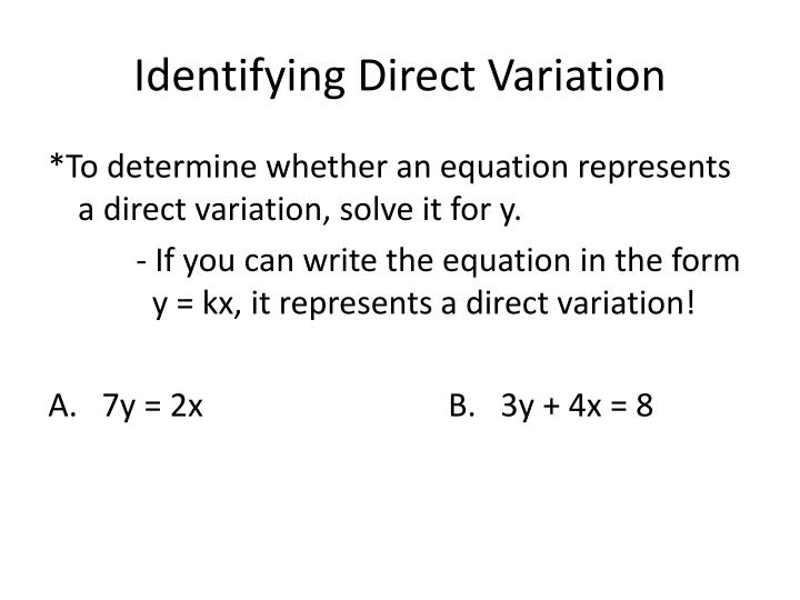 PPT - 5-2 Direct Variation PowerPoint Presentation - ID:2463939