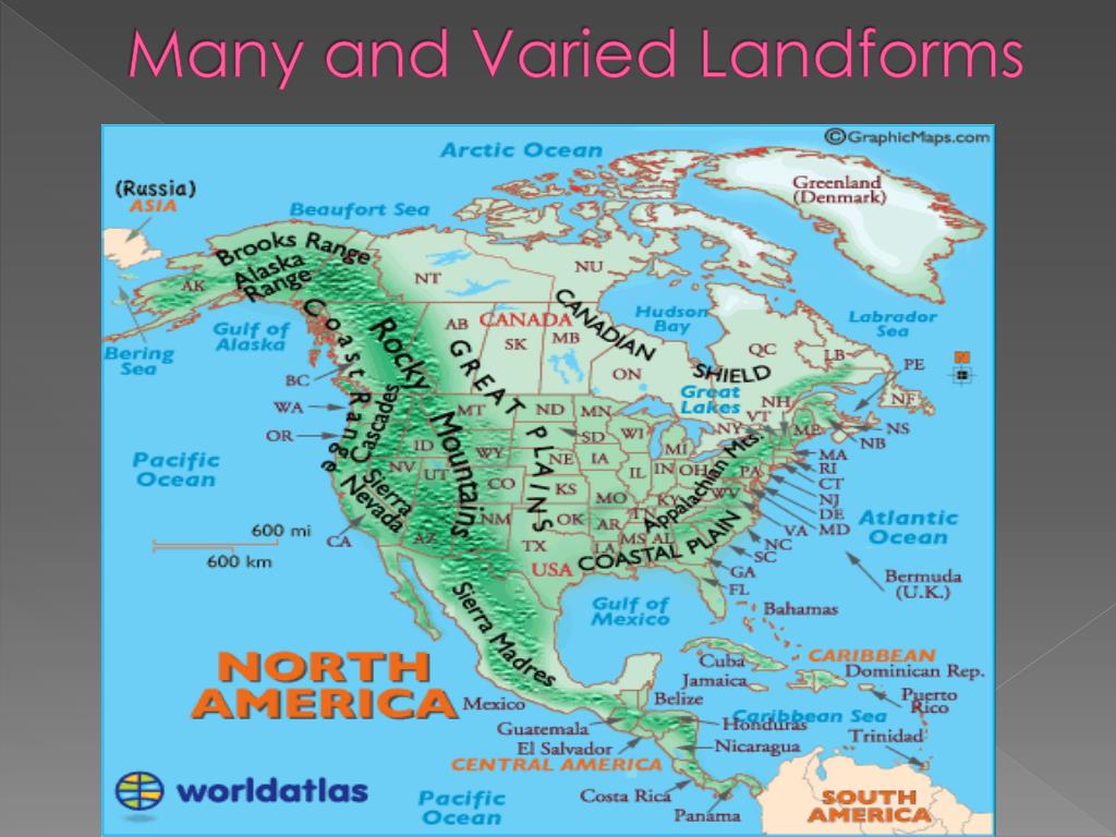 PPT - Physical Geography of the United States and Canada: A Land of ...