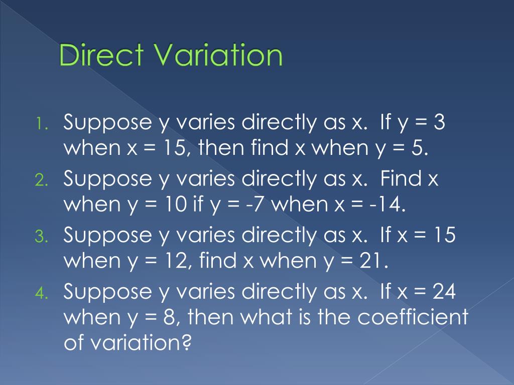 Ppt Direct Variation Powerpoint Presentation Free Download Id 2464649