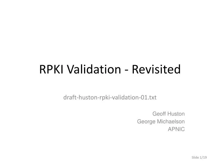 PPT - RPKI Validation - Revisited PowerPoint Presentation, free ...