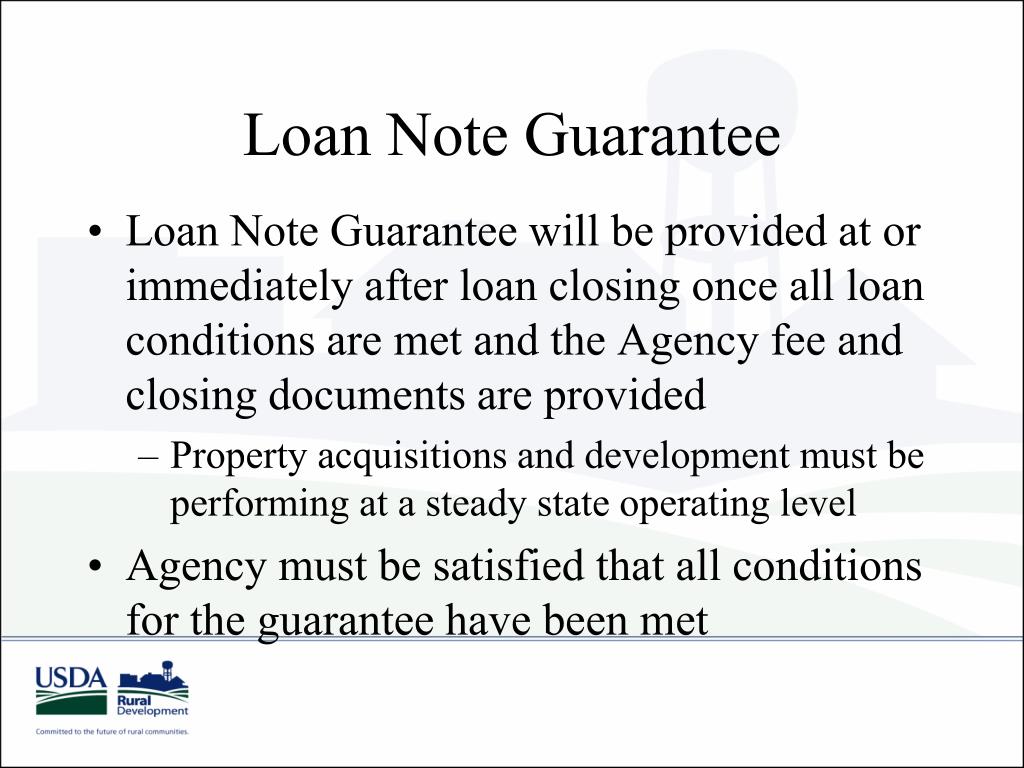 PPT - Loan Closing and Issuance of the Loan Note Guarantee Rural Energy ...