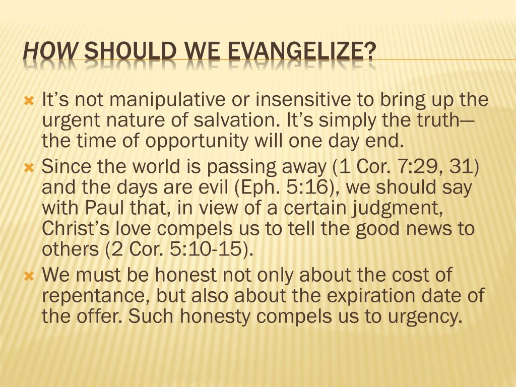 PPT - The Gospel and personal evangelism PowerPoint Presentation, free ...