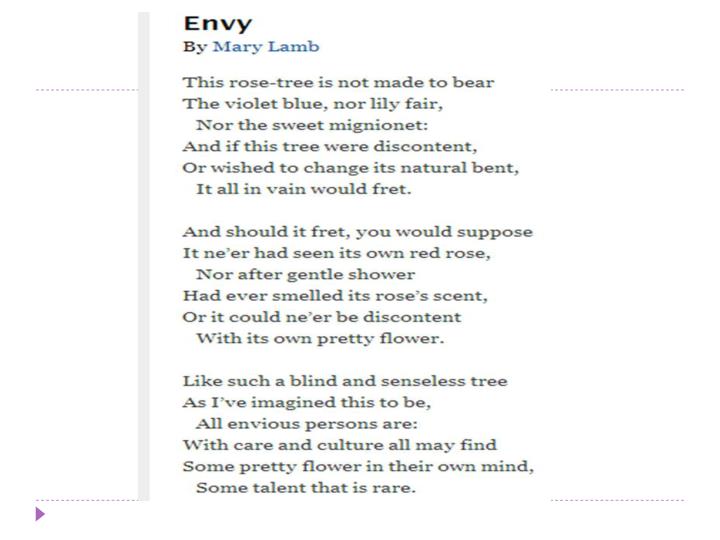 PPT - Envy By: Mary Lamb PowerPoint Presentation - ID:2467257