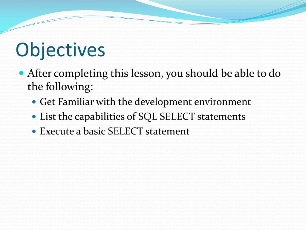 Ppt Retrieving Data Using The Sql Select Statement And How To Use Sql Developer Powerpoint