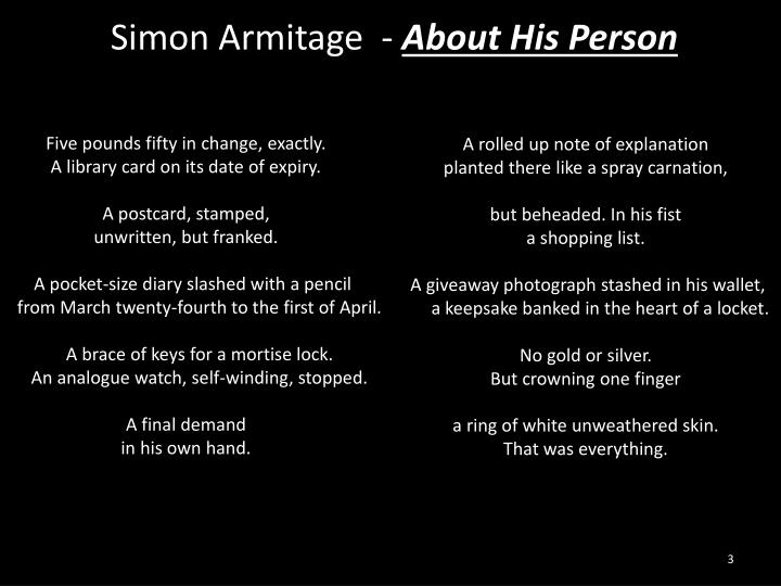 PPT - Simon Armitage - About His Person PowerPoint Presentation - ID:2467735