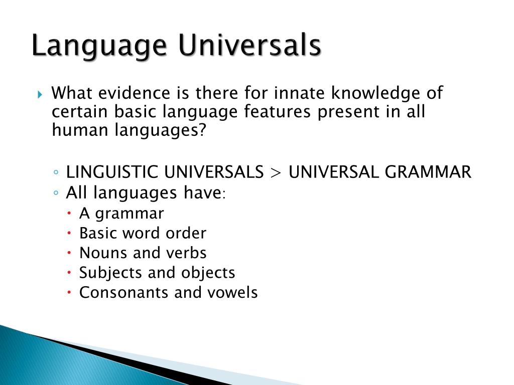 PPT Language Universals PowerPoint Presentation Free Download ID