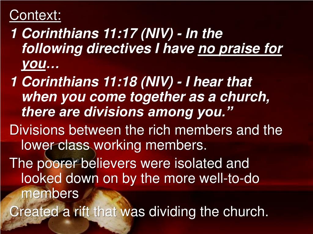 PPT - Communion: Recognizing the Body of Christ 1 Corinthians 11:17-32 ...