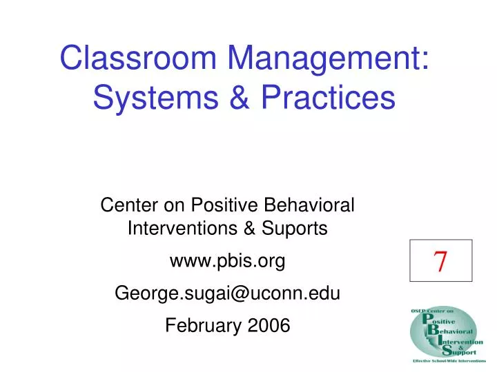 PPT - Classroom Management: Systems & Practices PowerPoint Presentation - ID:2468620