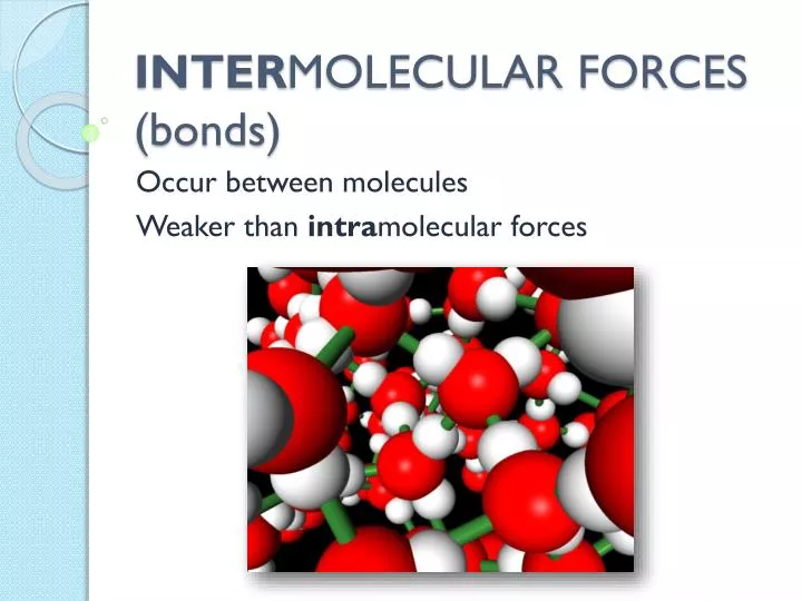 PPT - INTER MOLECULAR FORCES (bonds) PowerPoint Presentation, free ...
