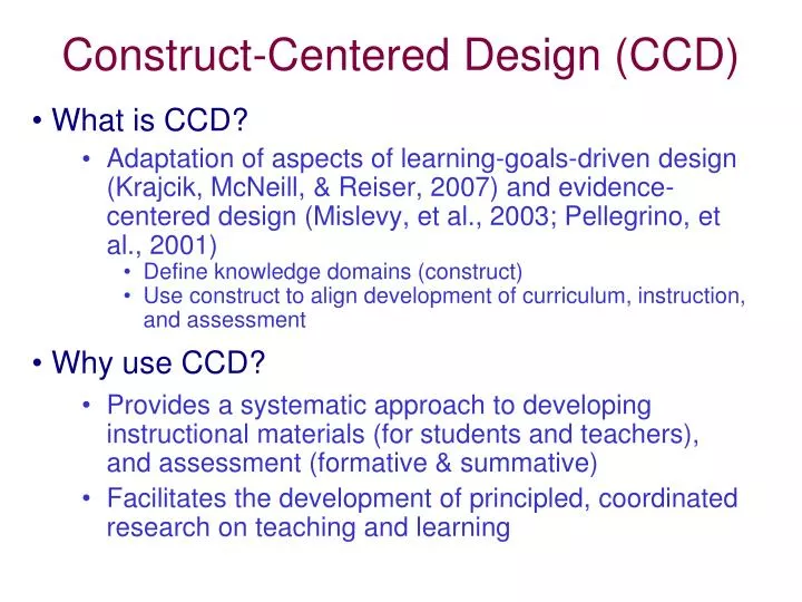 PPT - Construct-Centered Design (CCD) PowerPoint Presentation, free ...