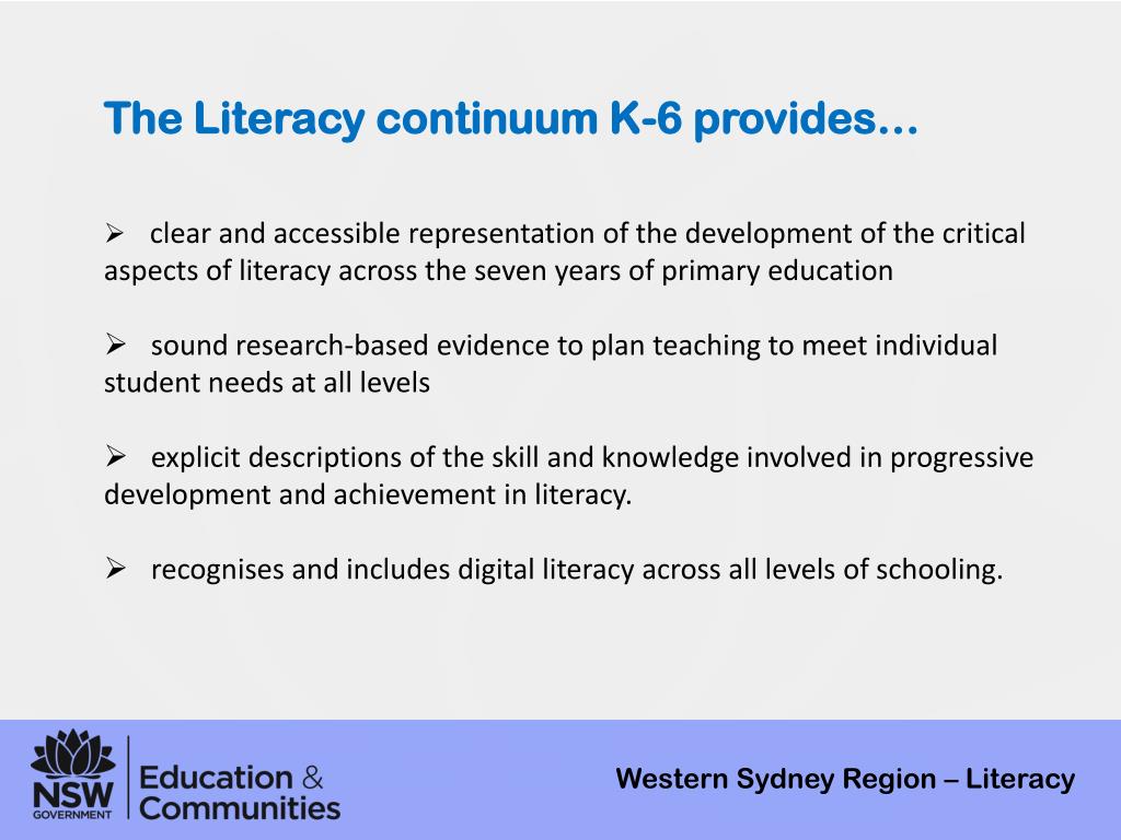 PPT - Western Sydney Region – Literacy PowerPoint Presentation, free ...