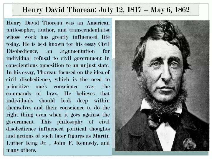 PPT - Henry David Thoreau: July 12, 1817 – May 6, 1862 PowerPoint ...