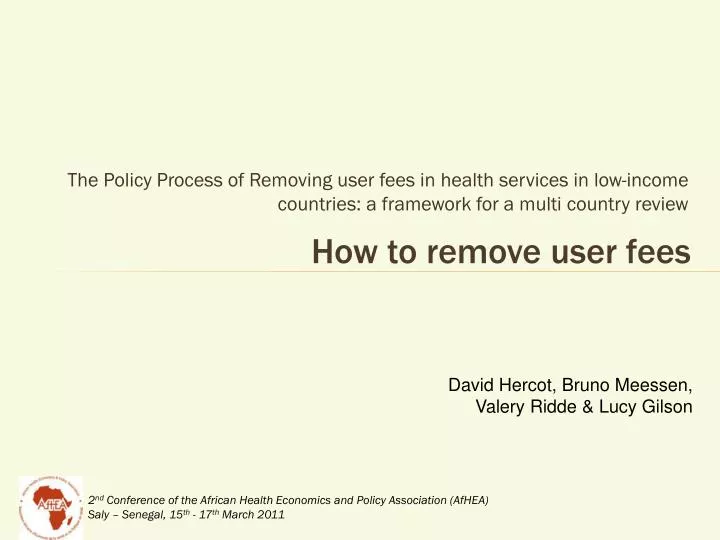 PPT - How to remove user fees PowerPoint Presentation, free download ...