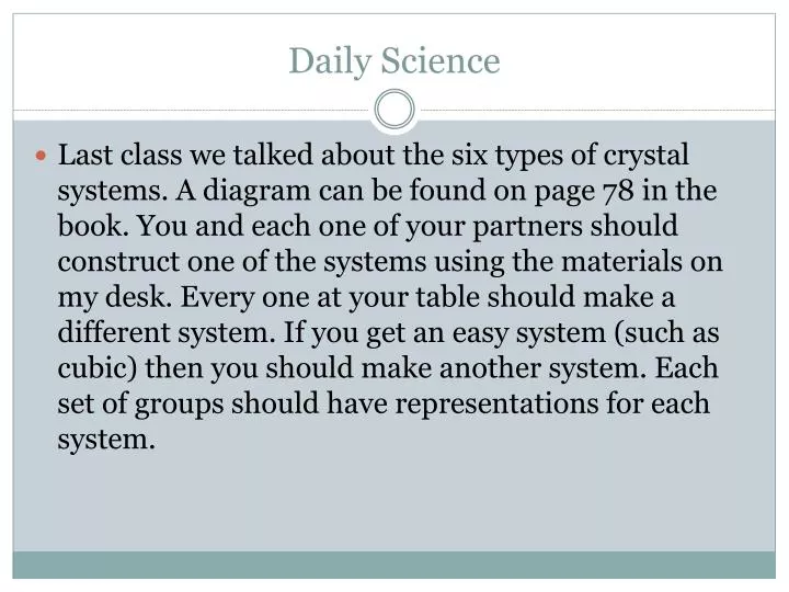 PPT - Daily Science PowerPoint Presentation, free download - ID:2472186