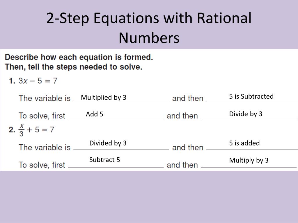 PPT - Two-Step Equations with Rational Numbers PowerPoint Presentation ...