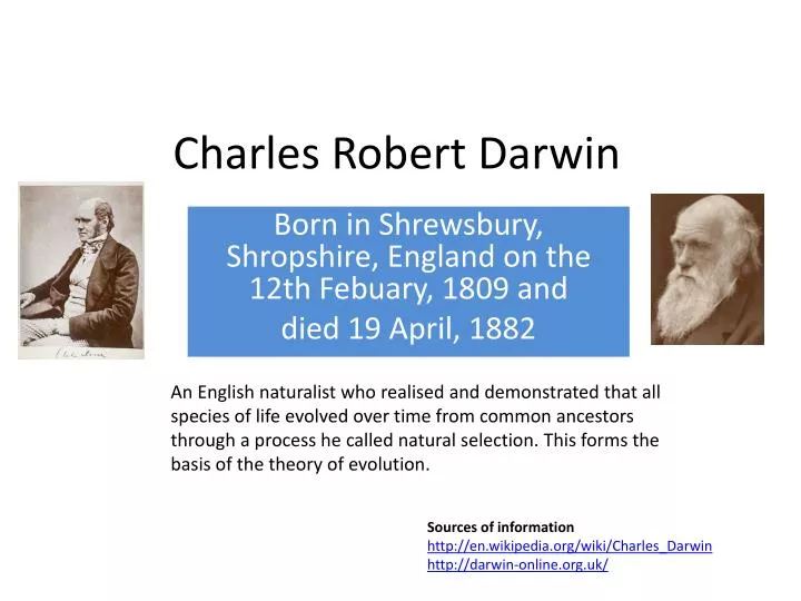 PPT - Charles Robert Darwin PowerPoint Presentation, free download - ID ...
