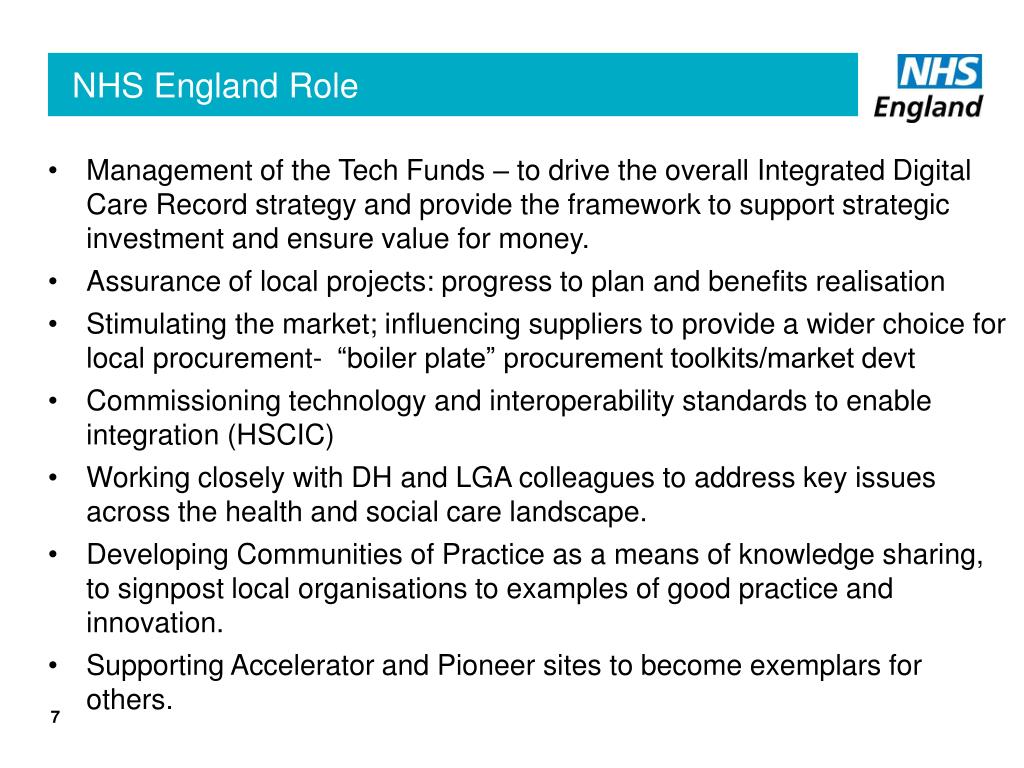 PPT - NHS Technology Funds: Strategic Investment to support integrated ...