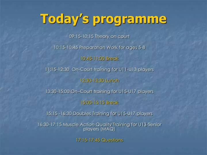 PPT - Today’s programme PowerPoint Presentation, free download - ID:2474077