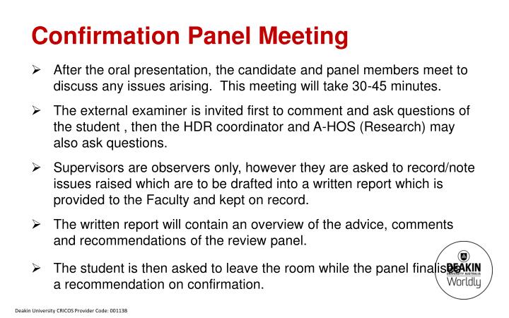 PPT - Preparing for Confirmation of Candidature PowerPoint Presentation ...