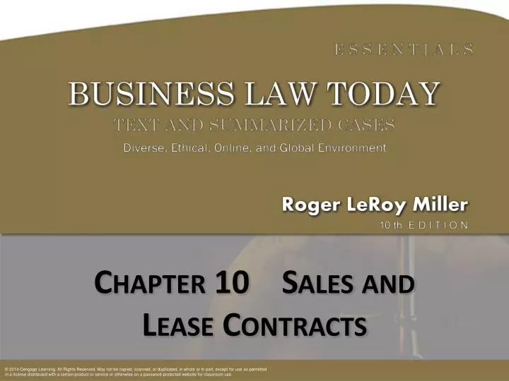 PPT - Chapter 10 Sales and Lease Contracts PowerPoint Presentation ...