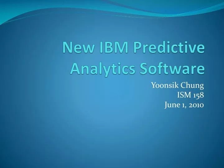 PPT - New IBM Predictive Analytics Software PowerPoint Presentation ...
