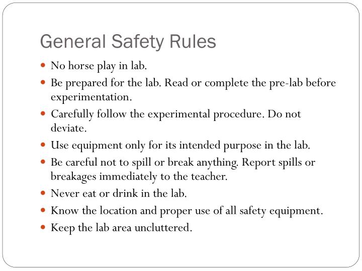 PPT - Lab Safety Rules PowerPoint Presentation - ID:2474686