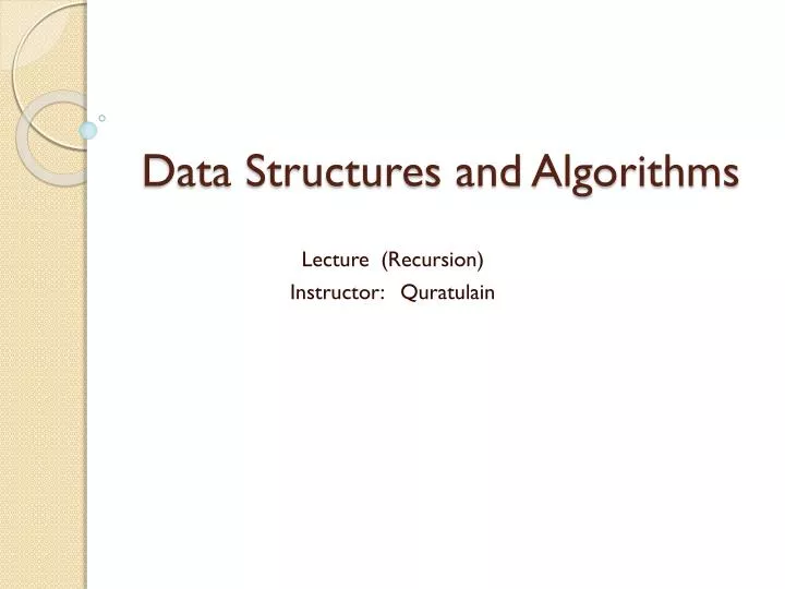 PPT - Data Structures and Algorithms PowerPoint Presentation, free ...