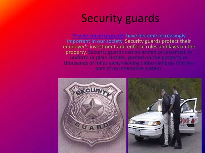 PPT - Security guards PowerPoint Presentation, free download - ID:2475364