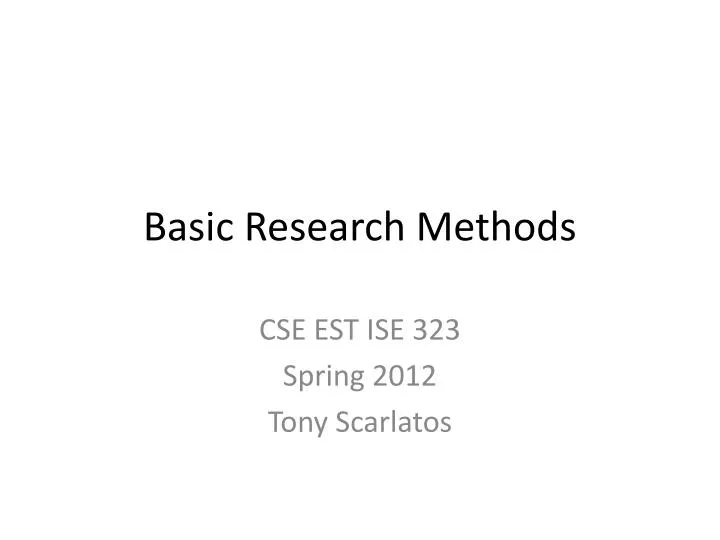 PPT - Basic Research Methods PowerPoint Presentation, free download ...