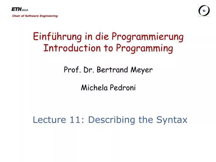 PPT - Lecture 11: Describing the Syntax PowerPoint Presentation, free ...