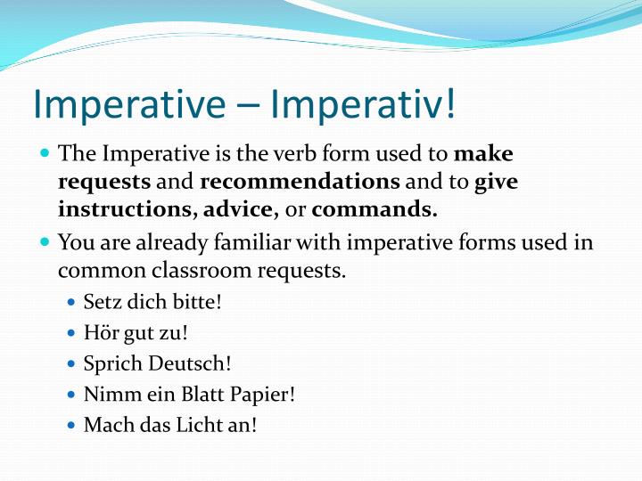 PPT - Imperativ ! PowerPoint Presentation - ID:2476109