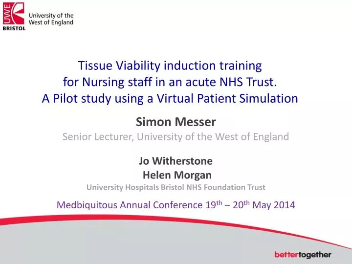 PPT - Simon Messer Senior Lecturer, University of the West of England ...