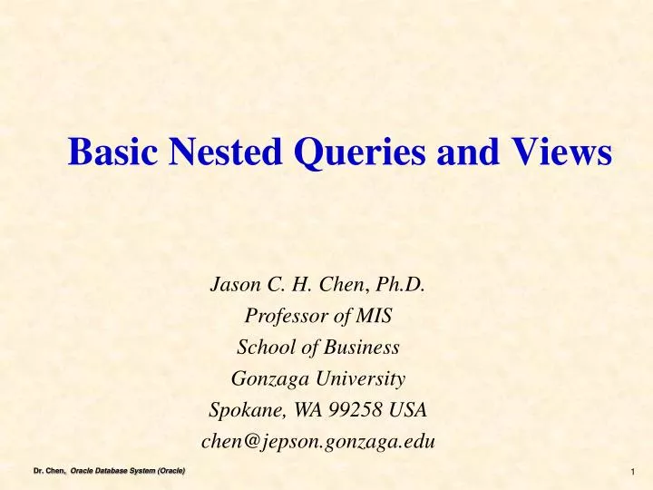PPT - Basic Nested Queries and Views PowerPoint Presentation, free ...
