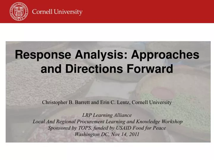 PPT - Response Analysis: Approaches and Directions Forward PowerPoint ...