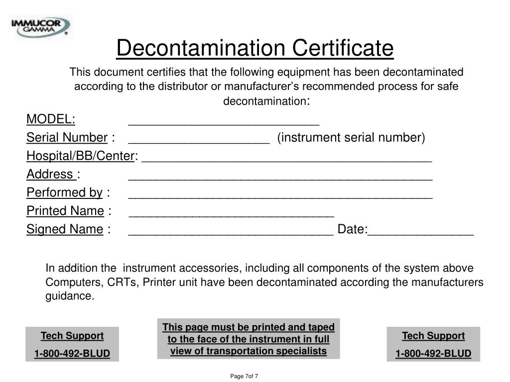 PPT - Pre Shipment Decontamination and Packaging Guidance ImmucorGamma ...