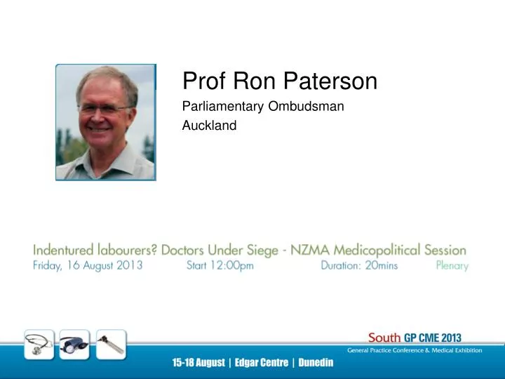 PPT - Prof Ron Paterson Parliamentary Ombudsman Auckland PowerPoint ...