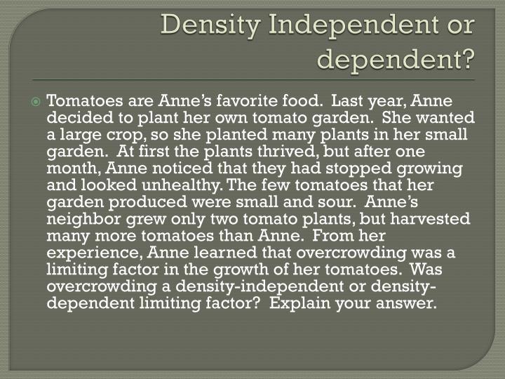PPT - AIM: SWBAT differentiate between density dependent and density ...