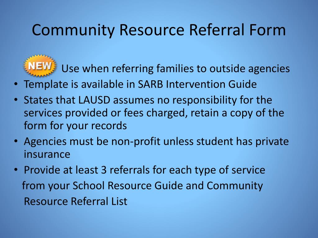 PPT - Los Angeles Unified School District Pupil Services SARB ...